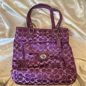 Coach | Bags | Authentic Purple Coach Tote Shoulder Bag | Poshmark